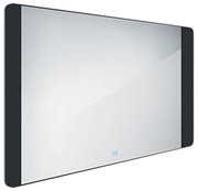 Nimco - Zrcadlo s LED osvětlením, 100x60 cm, dotykový senzor, hliník/černá ZPC 42004V-90