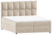 Béžová boxspring postel s úložným prostorem 180x200 cm Flip – Ropez
