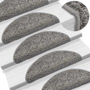 Schodové rohože 10 ks 56 x 17 x 3 cm šedé, půlkulaté 149783