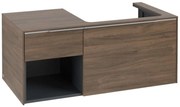 Villeroy & Boch Subway 3.0 - Umyvadlová skříňka s LED osvětlením, 41x100x52 cm, 2 zásuvky, výřez vpravo, Arizona Oak C571L0VH