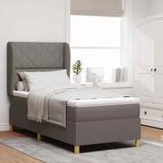Postel s boxspringem s čelo Taupe 200 x 100 cm textil 3340806