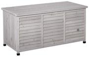 Outsunny zahradní přístřešek na nářadí voděodolný přístřešek z jedlového dřeva odolný velký prostor 127 x 56 x 60 cm šedý | Aosom