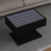 Konferenční stolek s LED černý 70 x 50 x 45 cm kompozitní dřevo