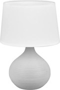 Bílo-hnědá stolní lampa z keramiky a tkaniny Reality Martin, výška 29 cm