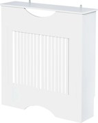 HOMCOM Kryt Radiátoru 78x19x82 cm Moderní MDF Kryt Radiátoru se Skladem Zatížení 10 kg a Protipádovým Zařízením pro Obývací Pokoj Ložnici Bílý | Aosom