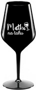 MATKA NA TAHU - černá nerozbitná sklenice na víno 470 ml