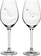 Celebration crystals Sklenice na víno Crystals Mr&Mrs 360 ml 2 ks