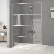 Sprchová zástěna walk-in stříbrná 140 x 195 cm čiré ESG sklo 152139
