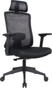Ergonomická kancelářská židle PART - černá síťovina / nosnost 150 kg