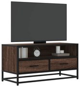 TV skříňka hnědý dub 80 x 34,5 x 40 cm kompozitní dřevo a kov
