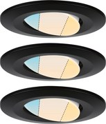 P 93096 HomeSpa LED vestavné svítidlo Calla 3ks sada výklopné IP65 90mm 30° 3x5W 230V CCT černá mat - PAULMANN