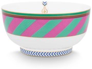 Pip Studio Pip Chique Stripes miska ∅15.5cm, růžovo-zelená