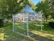 Nůžkový párty stan 3x3 m TENTino BH TRANSPARENT EXTRA HIGH ROOF