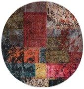 Koberec pratelný patchwork ⌀ 120 cm vícebarevný protiskluzový