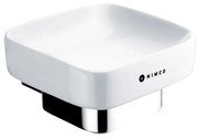 Nimco Kibo - Mýdlenka s držákem, bílá keramika/chrom Ki 14059K-26