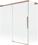 Mexen Rox, L 2-křídlová posuvná vanová zástěna 150 + 70 x 150 cm, 8mm čiré sklo, růžové zlato profil, 8C9L-150-070-60-00