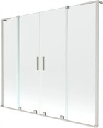 Mexen Velar L Duo, 2-křídlová posuvná vanová zástěna 170 x 150 cm, 8mm čiré sklo, broušená ocel, 896-170-003-02-97