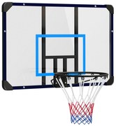 SPORTNOW nástěnný basketbalový koš Basketbalová deska s košem a sítí pro venkovní použití, ocel, 113 x 61 x 73 cm, ideální pro zahradu a hřiště | Aos…