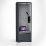 Skříň se sedákem a zónou ticha SALLY MentalBox, antracitová konstrukce, šedý sedák, 1850 x 600 x 400 mm