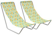 Sada 2 ks skládacích plážových lehátek SAND LEMON, barevné