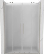 Mexen Velar Duo, posuvné sprchové dveře do otvoru 150 cm, 8mm sklo námraza, broušená ocel, 871-150-000-32-97