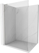 Mexen Kioto L, sprchová zástěna Walk-In 100 x 200 cm, 8mm čiré sklo, broušená ocel profil, 800-100-103-97-00