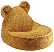 Hnědý dětský sedací vak z textilie bouclé Bear – Wigiwama