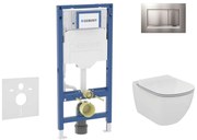 Geberit Duofix - Set předstěnové instalace, klozetu Tesi a sedátka, tlačítko Sigma20, matný chrom/chrom SANI11CD2122