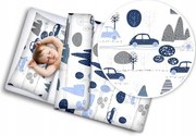 Dětské bavlněné povlečení do postýlky 120x90 cm BABYMAM PREMIUM - Retro autíčka