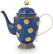 Pip Studio Dot Delight Navy-gold čajová konvice 1,25l, modrá-zlatá