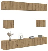 Sada 6 kusů nástěnné TV skříňka dub artisan kompozitní dřevo 3328992