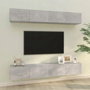 Fionshop 263586380 Nástěnné Tv skříňky 4 ks betonově šedé 100 x 30 x 30 c