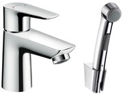 Hansgrohe Talis E, umyvadlová baterie s ruční sprchou Bidette a sprchovou hadicí 160 cm, chromová, 71729000