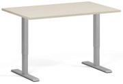 Výškově nastavitelný stůl, 120x80 cm, 1 motor, šedá podnož, bříza