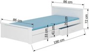 ADRK Furniture Postel ALDEX 180x80 CH-Alde-W+T-190-E1933