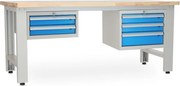 Dílenský stůl Solid OAK-23, 210 cm, 2 závěsné boxy, dub