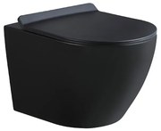 BPS-koupelny Závěsná WC mísa se SoftClose sedátkem HYD-4755, černá mat