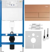 Rea Rea, Podomítkový WC systém K011A-Q + tlačítko typ-T měděná matná, KPL-E0053