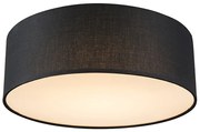 Stropní lampa černá 30 cm vč. LED - Drum LED
