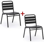 Kovová bistro židle RENO, 1+1 ZDARMA, pro venkovní použití, grafit