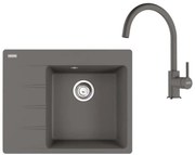 Franke Sety - Kuchyňský set G269ŠK, fragranitový dřez CNG 611-62 TL/7 a baterie FC 6018.084, šedý kámen 114.0700.668