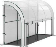 Skleník Outsunny s rolovacími dveřmi, zimní ocelový skleník na balkon, zahradu, dům na rajčata s UV ochranou 300x80x157cm | Aosom