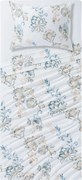 Livarno home Souprava saténového ložního povlečení, 160 x 280 cm, 70 x 90 cm (ornament/modrá/bílá/béžová)