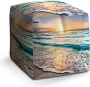 Sablio Taburet Cube Vlny - 50x50x50 cm