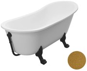 Besco Akrylátová volně stojící vana Olaya Glam Z 160x68 s přepadem Typ a barva výpustě: bez odpadového sifonu, Barva podpěrných nožek: Černá mat