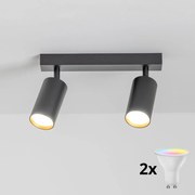 Brilagi - LED RGBW Stmívatelné bodové svítidlo SELE 2xGU10/4,8W/230V černá/zlatá