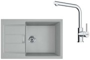 Franke Sety - Kuchyňský set T116Š, tectonitový dřez S2D 611-78 XL a baterie FS 3230.031, šedá/chrom 143.0687.354