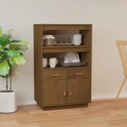 Skříň highboard medově hnědá 67x40x108,5 cm masivní borovice