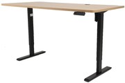Výškově nastavitelný elektrický stůl BestBerg BBAT-16BWD / rozměr 160x80 cm / výška 70-114 cm / černá/dřevo