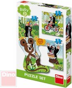 DINO Baby puzzle Krtek na louce (Krteček) 18x18cm 3v1 skládačka 12 dílků dn325104
